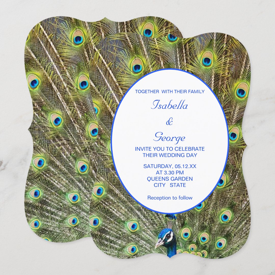 Elegant Peacock Wedding Invitation | Zazzle
