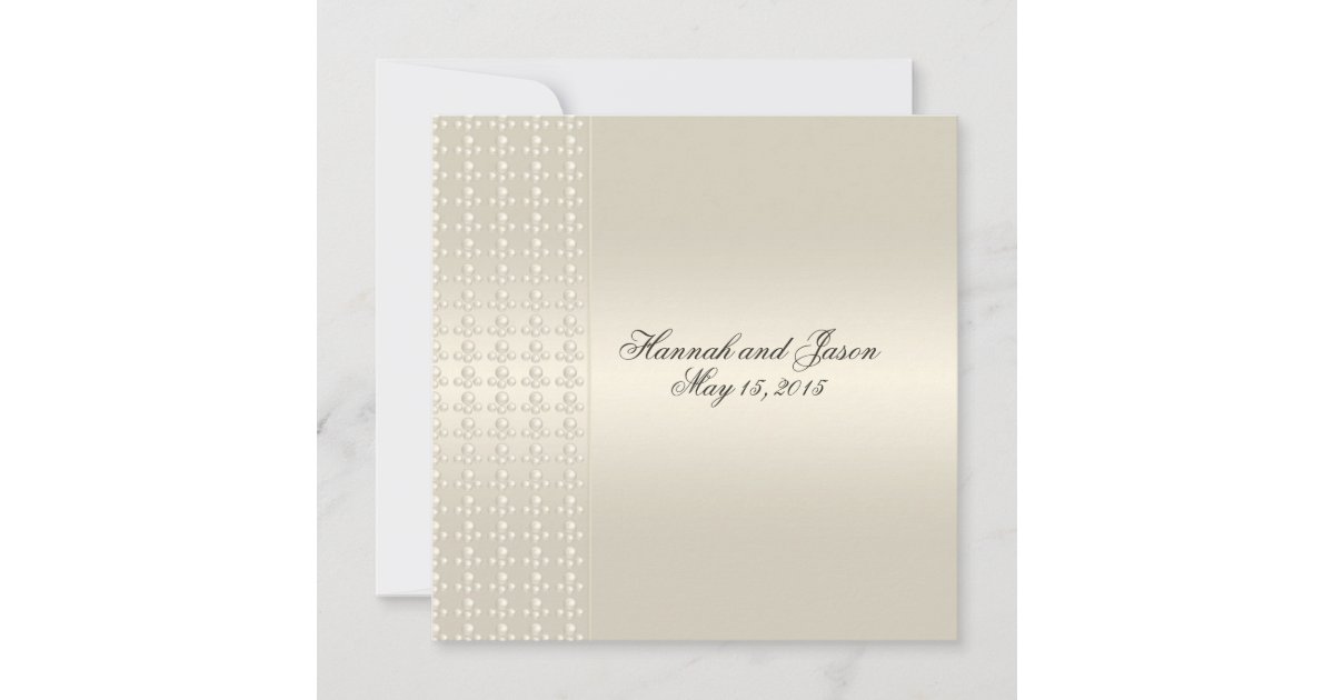 Elegant Pearl Satin Invitations | Zazzle