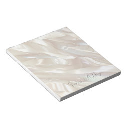 Elegant Pearl White Shell Abstract Notepad | Zazzle
