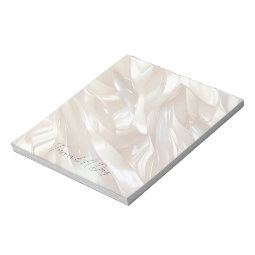 Elegant Pearl White Shell Abstract Notepad | Zazzle
