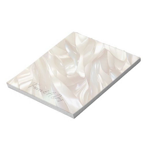 Elegant Pearl White Shell Abstract Notepad | Zazzle