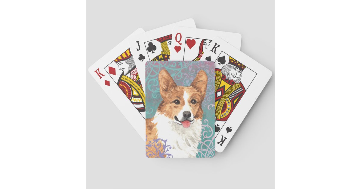 Elegant Pembroke Welsh Corgi Poker Cards | Zazzle