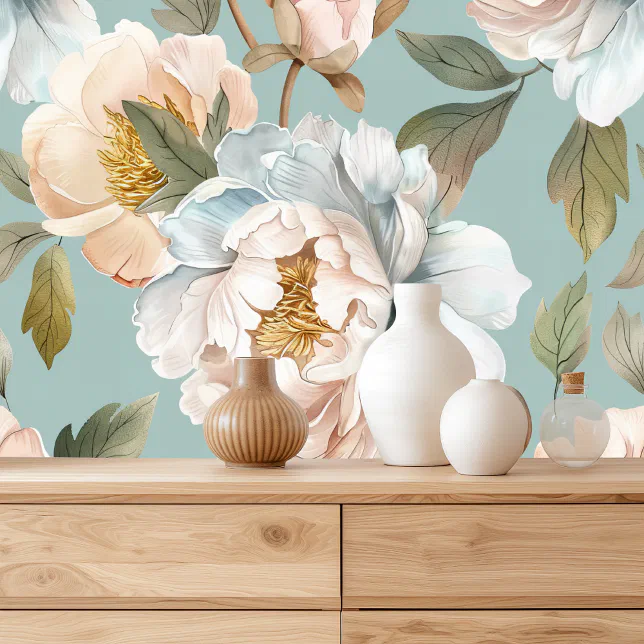 Elegant Peony Seamless Pattern | Wallpaper | Zazzle