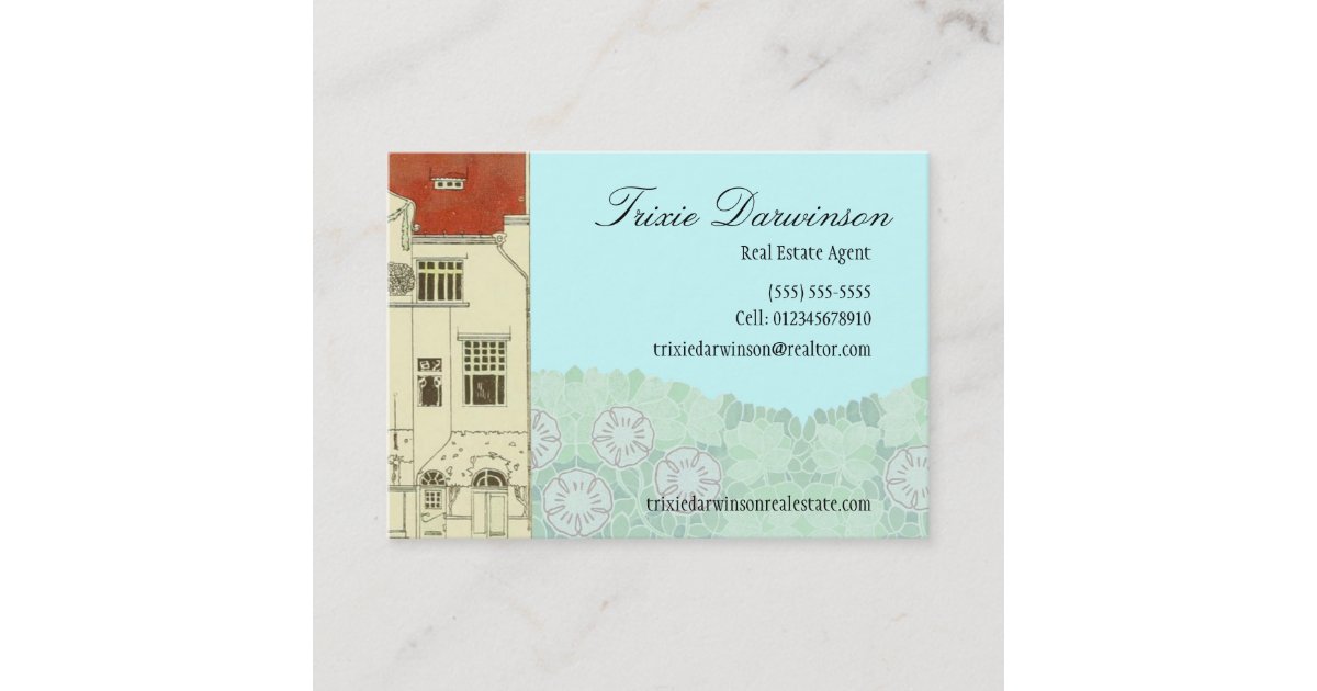 Elegant Period Home Business Card | Zazzle