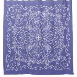 Elegant Periwinkle Blue Flourish Pattern Purple Shower Curtain | Zazzle