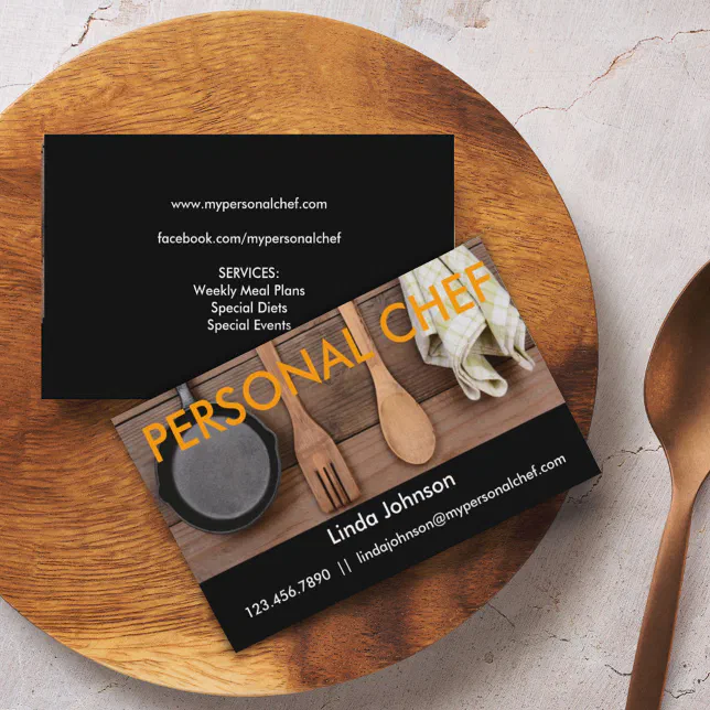 Elegant Personal Chef Business Card | Zazzle