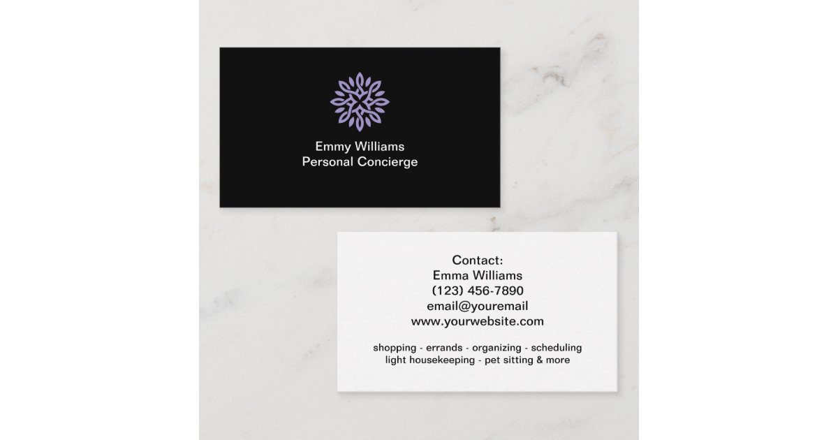 Elegant Personal Concierge Business Card | Zazzle