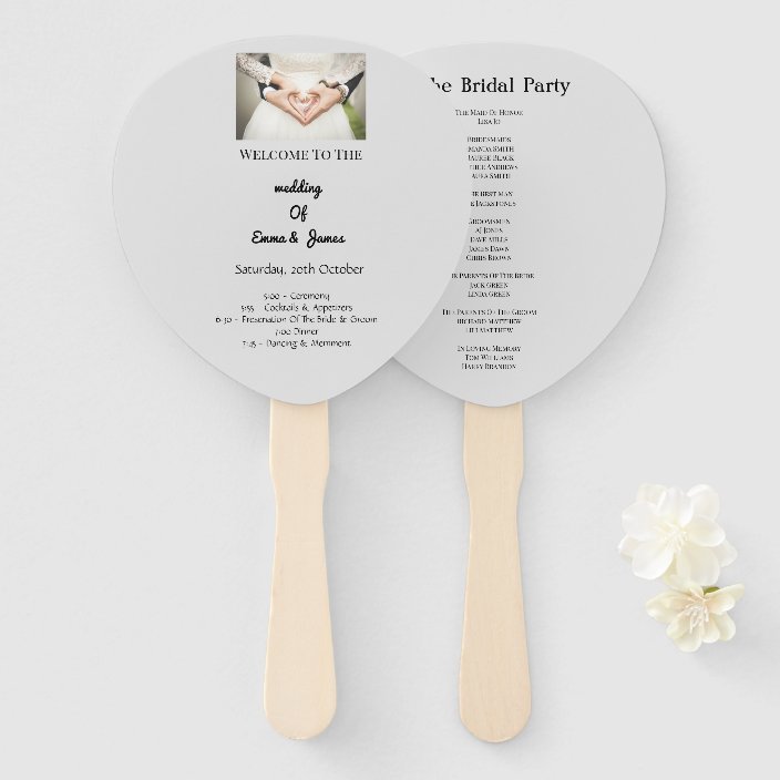 Elegant Personalised Wedding Program Hand Fans | Zazzle.com