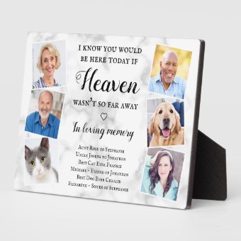 Elegant Personalize Photo Heaven Wedding Memorial Plaque | Zazzle