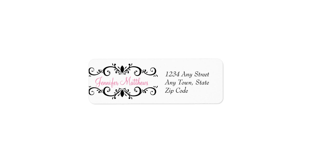Elegant Personalized Address Labels Swirls | Zazzle