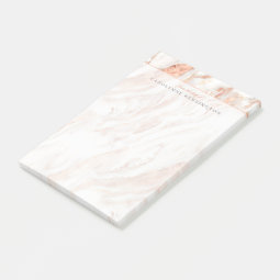 Elegant Personalized Copper Marble Rose Gold Post-it Notes | Zazzle