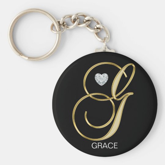 Elegant Personalized Gold Monogrammed Letter G Keychain | Zazzle.com