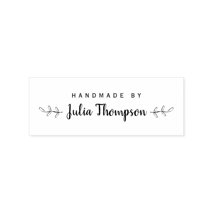 Elegant Personalized Handmade By Rubber Stamp | Zazzle