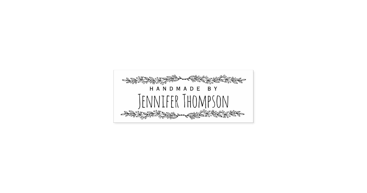 Elegant Personalized Handmade By Rubber Stamp | Zazzle