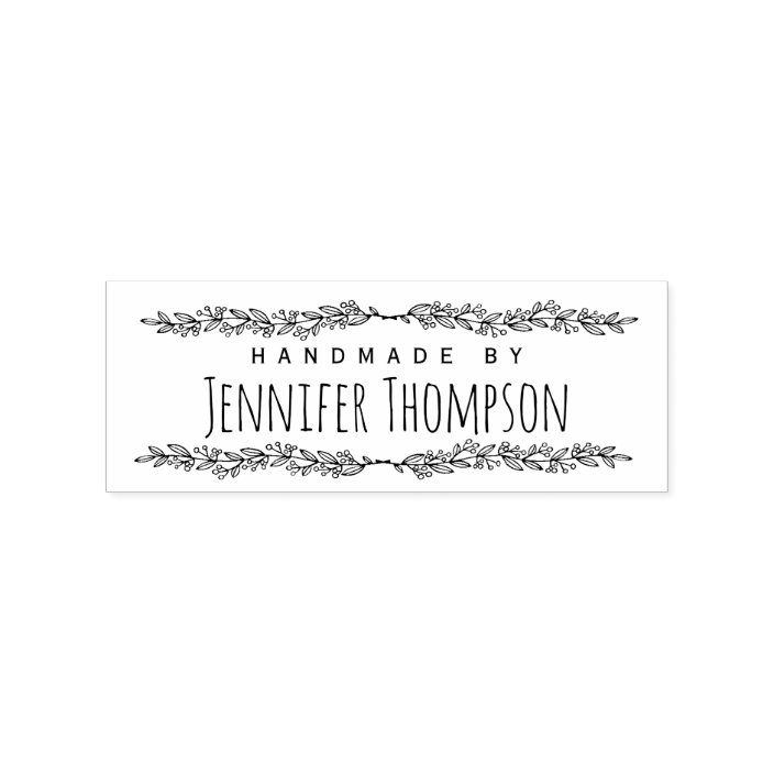 Elegant Personalized Handmade By Rubber Stamp | Zazzle.com