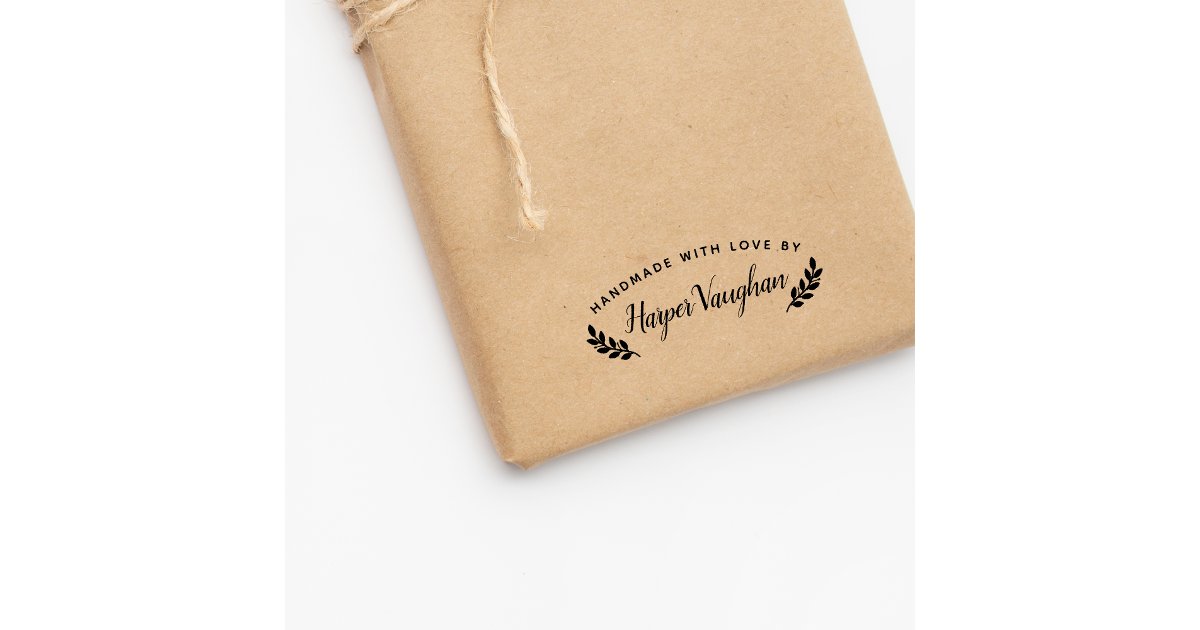 Elegant Personalized Handmade With Love By Rubber Stamp | Zazzle