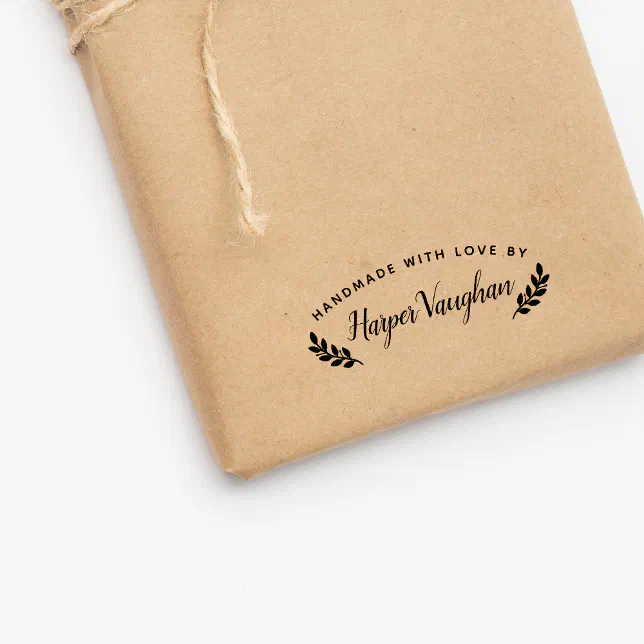 Elegant Personalized Handmade With Love By Rubber Stamp | Zazzle