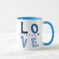 Elegant Personalized LOVE, Name in Blue Typography Mug | Zazzle