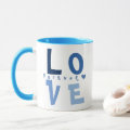 Elegant Personalized LOVE, Name in Blue Typography Mug | Zazzle