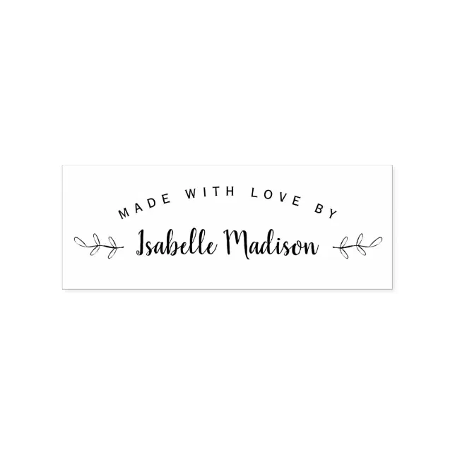 Elegant Personalized Made With Love By Rubber Stamp | Zazzle