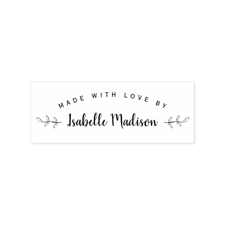 Elegant Personalized Made With Love By Rubber Stamp | Zazzle
