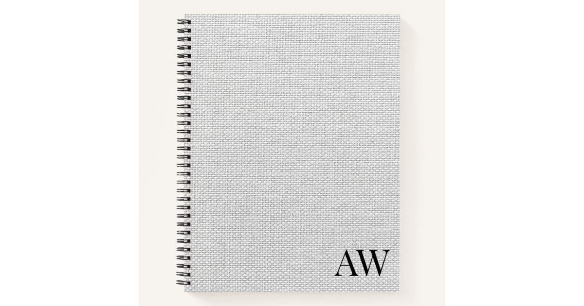 Elegant Personalized Minimalist Linen Name Intials Notebook | Zazzle