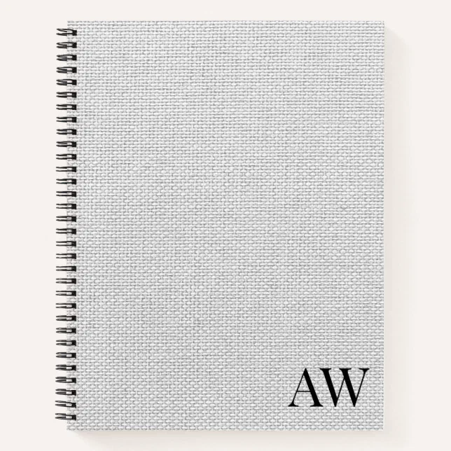 Elegant Personalized Minimalist Linen Name Intials Notebook | Zazzle