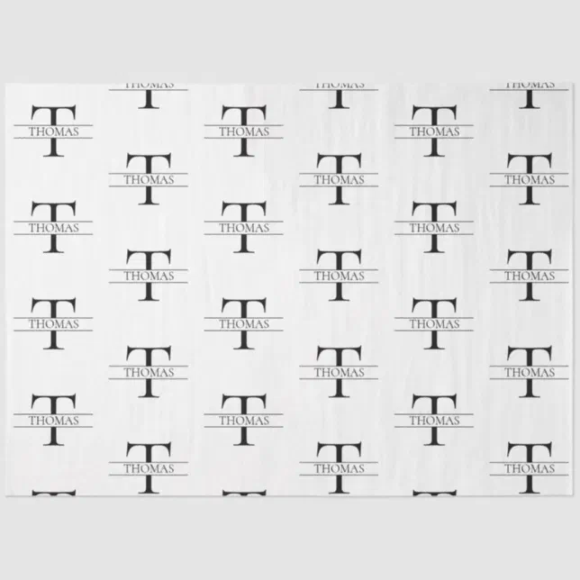 Elegant Personalized Monogram Custom Name Pattern Tissue Paper | Zazzle