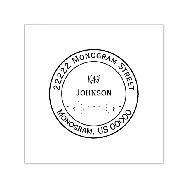 Elegant Personalized Monogram Name Address Stamp | Zazzle