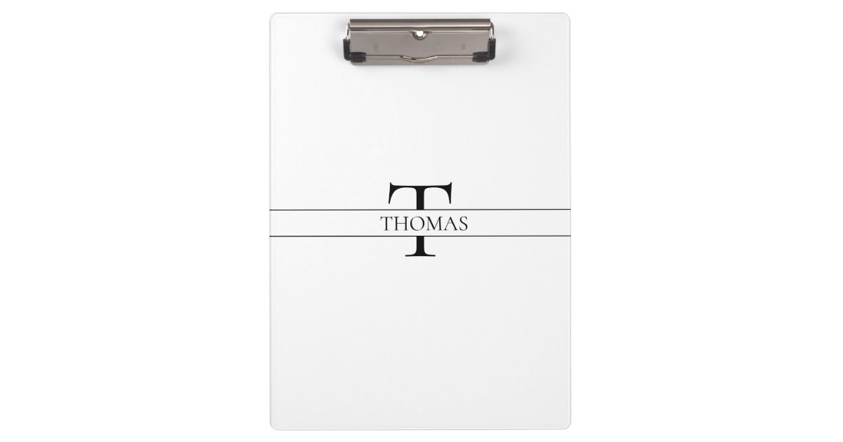 Elegant Personalized Monogrammed Custom Name Clipboard | Zazzle