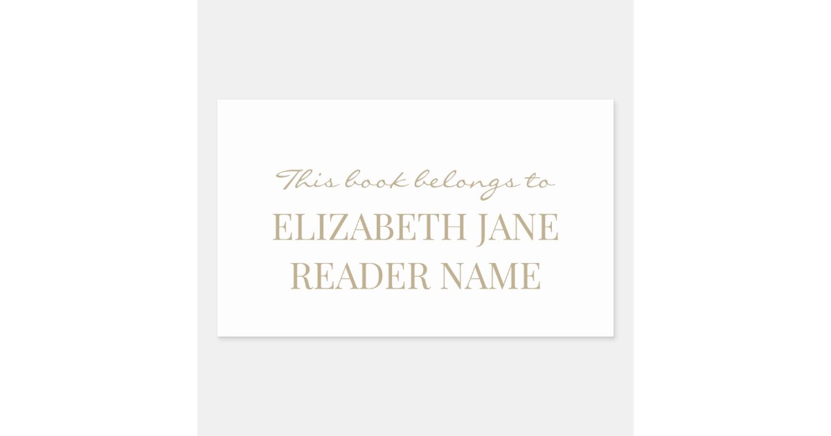 Elegant Personalized Name Gold Bookplate Label | Zazzle