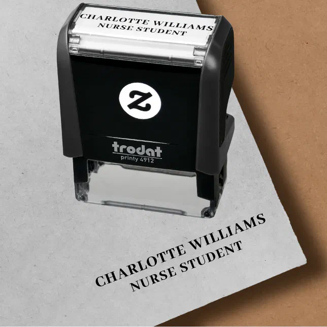 Elegant Personalized Name Nurse Student Self-inking Stamp | Zazzle