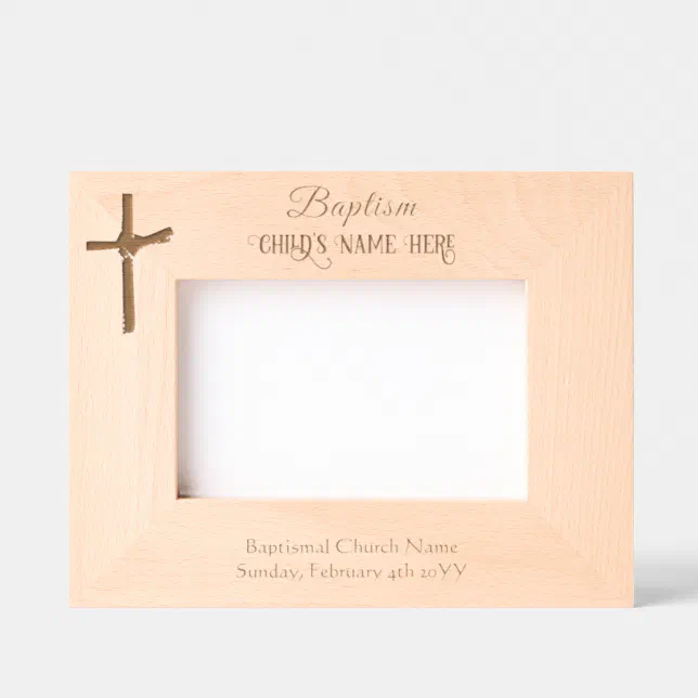 Elegant Personalized Palm Cross Baptism Religious Engraved Frames | Zazzle