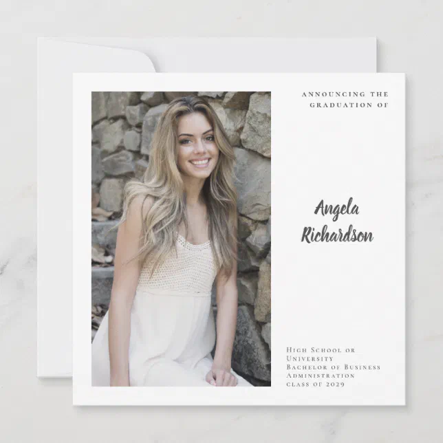 Elegant Personalized Photo Graduation Announcement | Zazzle