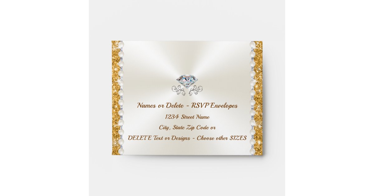 Elegant Personalized, RSVP Envelopes, Select SIZE Envelope | Zazzle