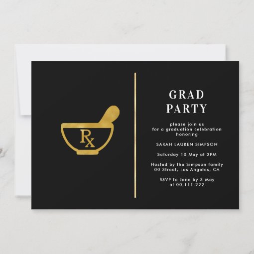Elegant pharmacy graduation photo announcement | Zazzle