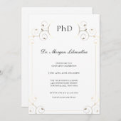 Elegant PhD Gold Graduation Invitation | Zazzle