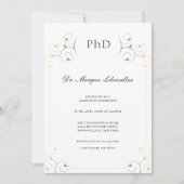 Elegant PhD Gold Graduation Invitation | Zazzle