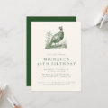 Elegant Pheasant Hunting Green Adult Birthday Invitation | Zazzle