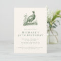 Elegant Pheasant Hunting Green Adult Birthday Invitation | Zazzle