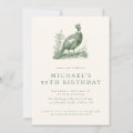 Elegant Pheasant Hunting Green Adult Birthday Invitation | Zazzle