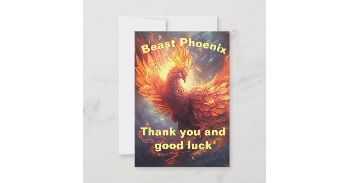 Elegant Phoenix Thank You Card | Zazzle