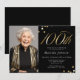 Elegant Photo Black and Gold 100th Birthday Invitation | Zazzle