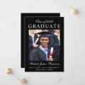 Elegant Photo Black College Graduation Announcement | Zazzle