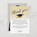 Elegant Photo Black Gold Script Graduation Party Thank You Card | Zazzle