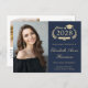 Elegant Photo Blue Graduation Postcard | Zazzle