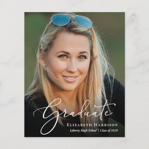 Elegant Photo Budget Graduation Party Invitation | Zazzle