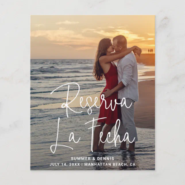 Elegant Photo Budget Spanish Wedding Save the Date Flyer | Zazzle