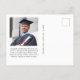 Elegant Photo Bue Gold College Graduation Announcement Postcard | Zazzle