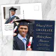 Elegant Photo Bue Gold College Graduation Announcement Postcard | Zazzle